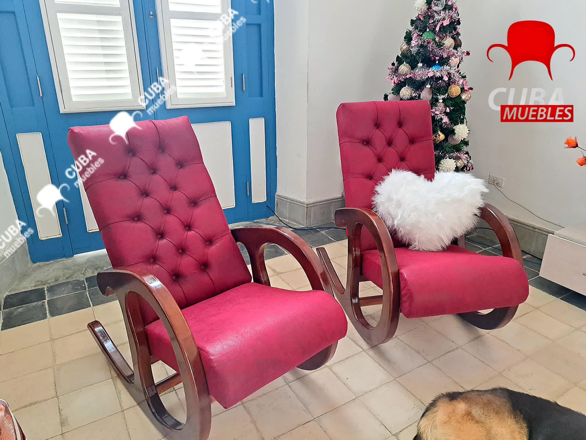 Sillones Chéster Polipiel rojo vino - Cuba Muebles