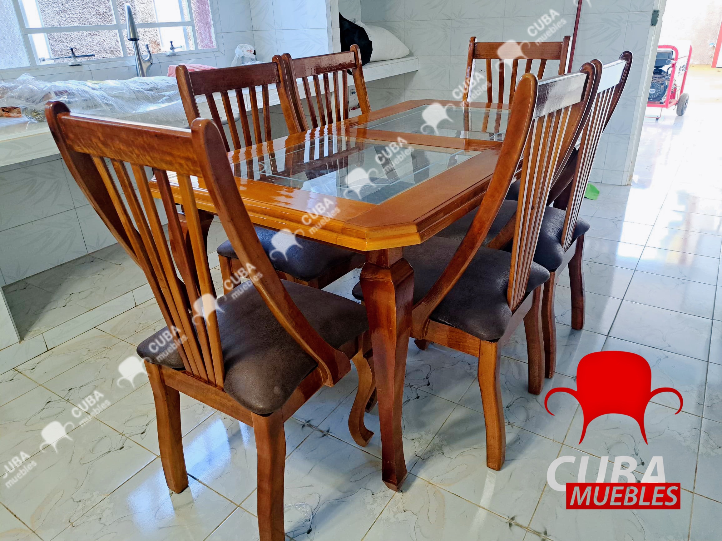 Comedor Tropical 6 sillas Natural - Cuba Muebles