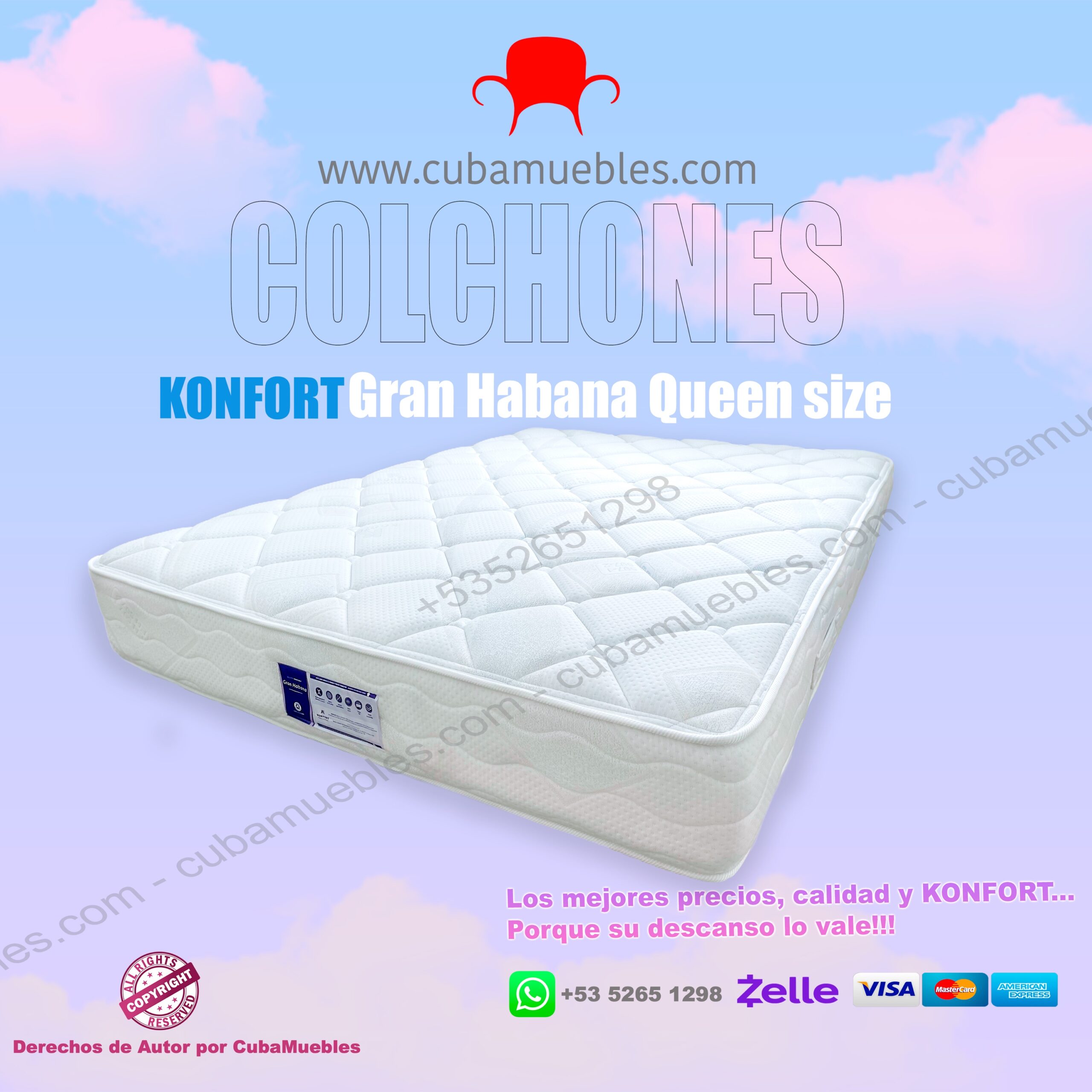Colchón Konfort Gran Habana Queen Size - Cuba Muebles