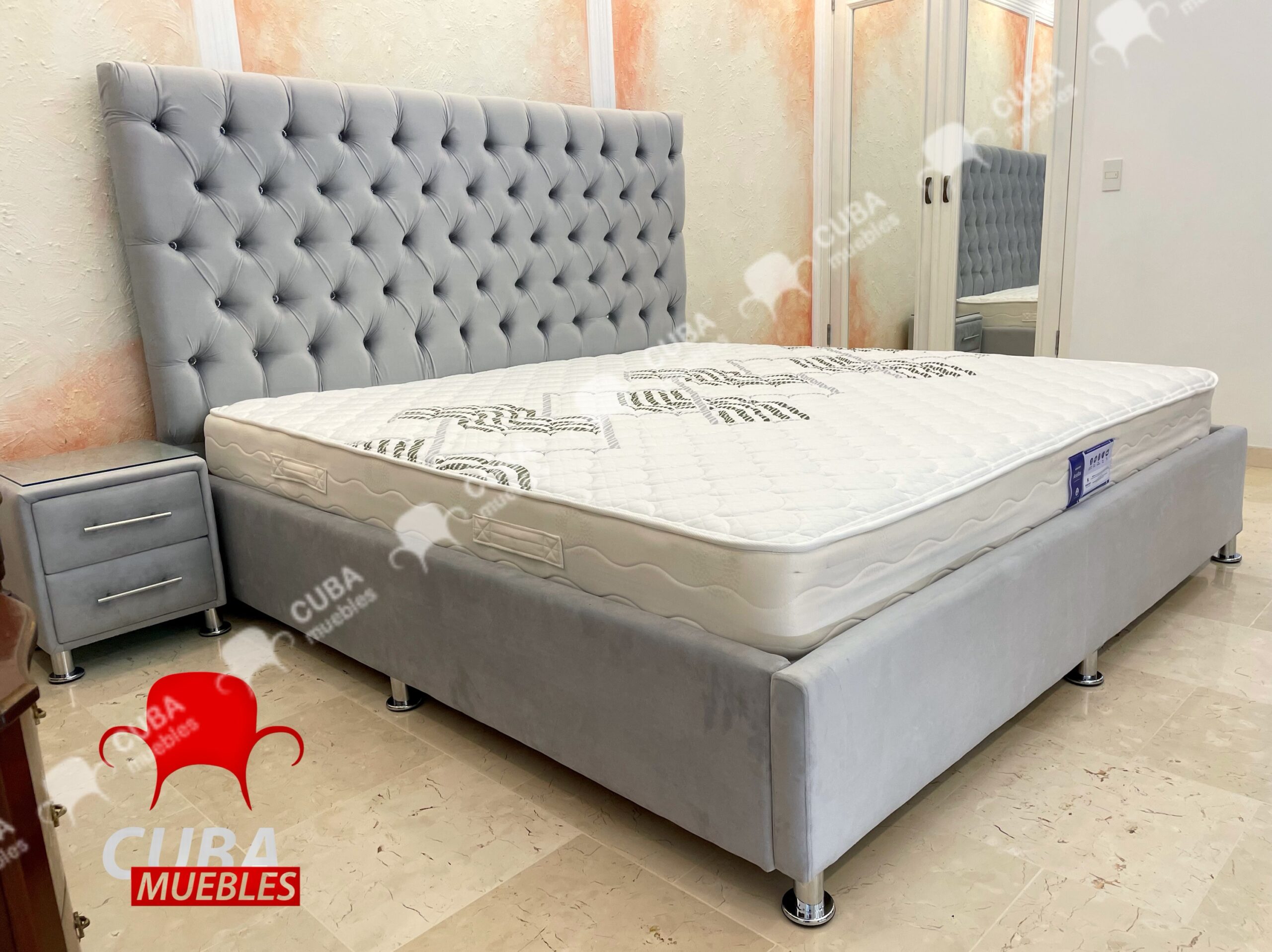 Cama Epoque Light king size - Cuba Muebles
