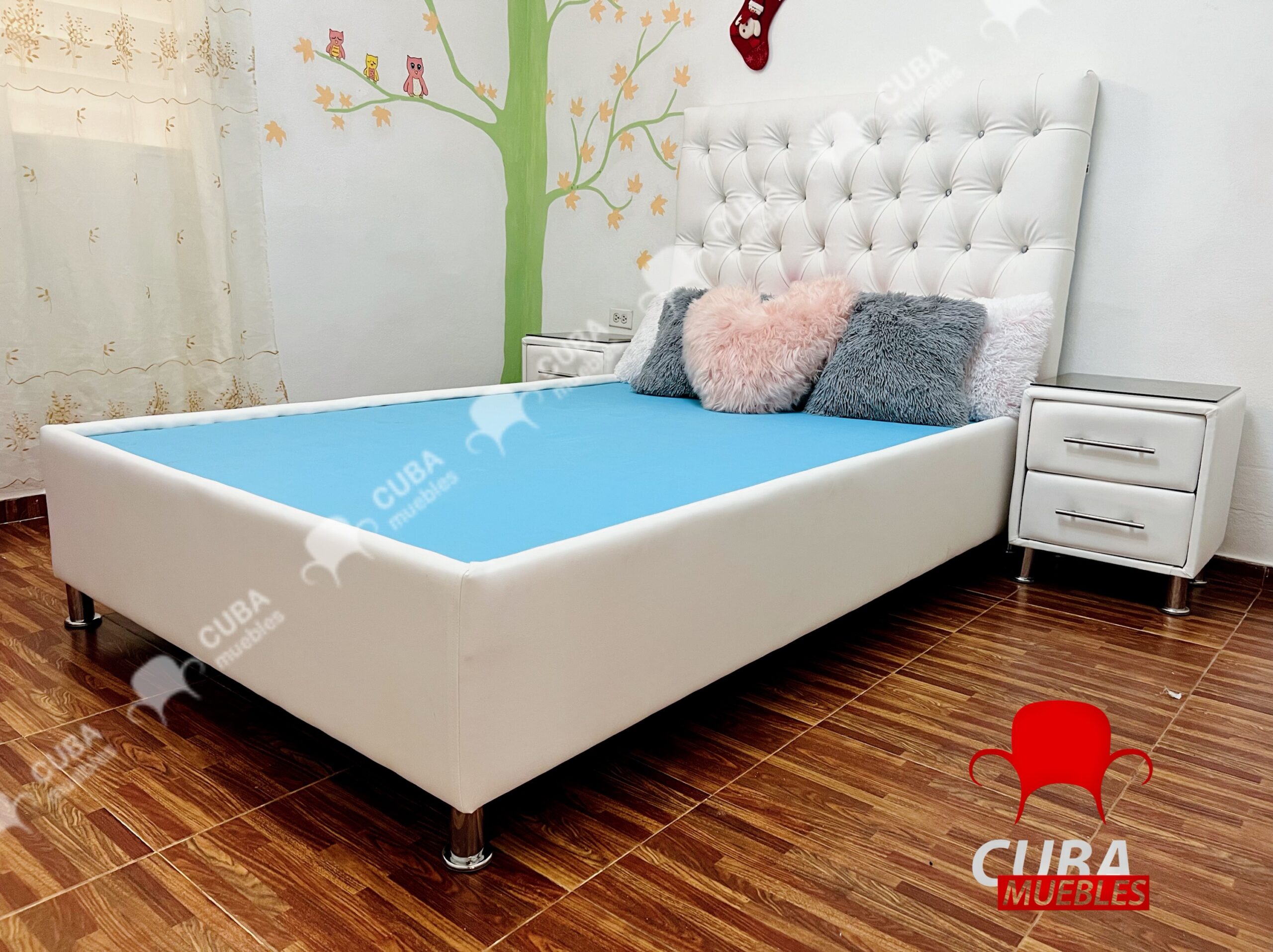 Cama Capitoné 3/4 - Cuba Muebles