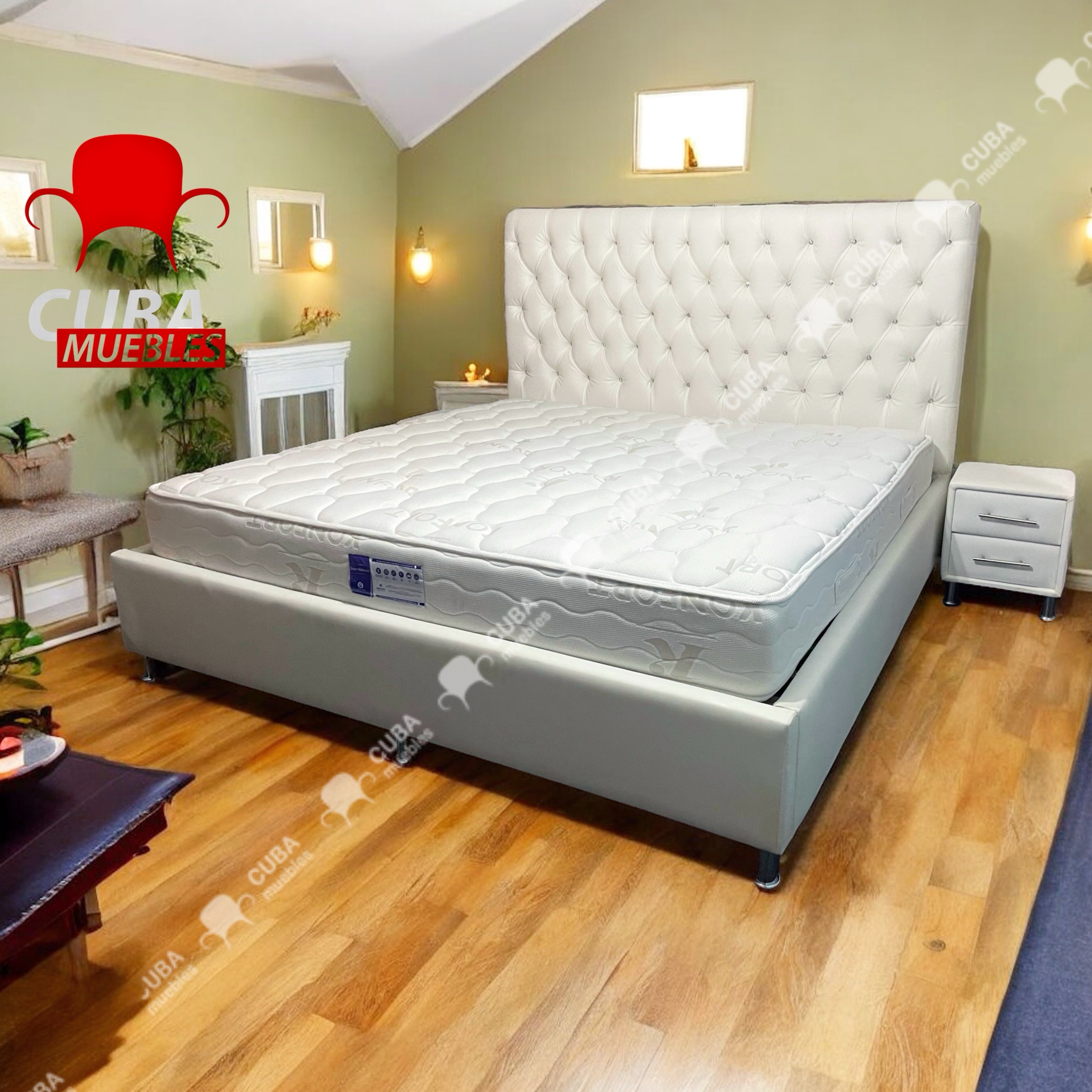 Cama EPOQUE LIGHT King size - Cuba Muebles
