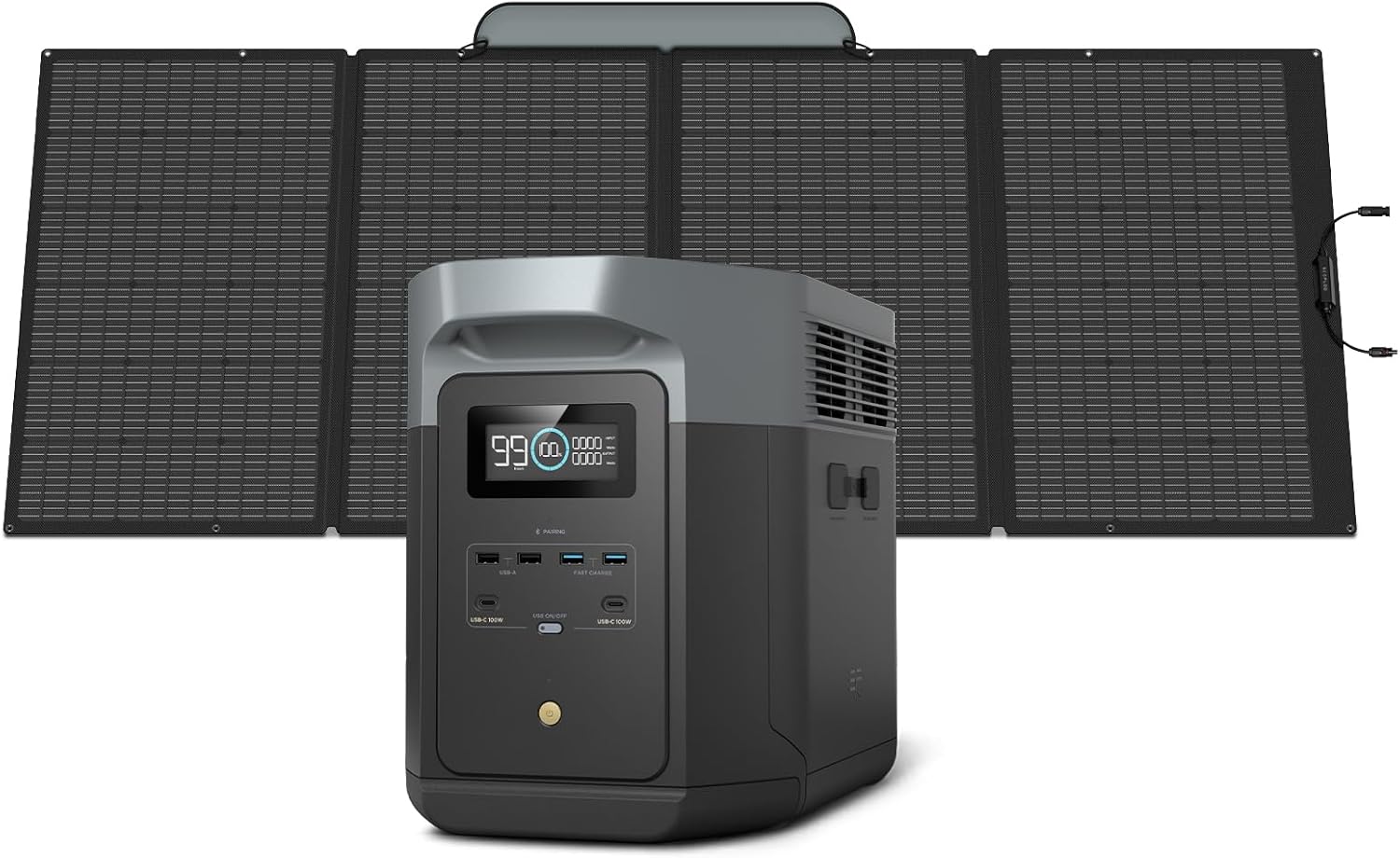 EF ECOFLOW Generador solar DELTA 2 Max 2048Wh con panel solar de 400 W ...